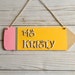 Teacher Pencil Name Sign Christmas Gift for Teacher - Etsy
