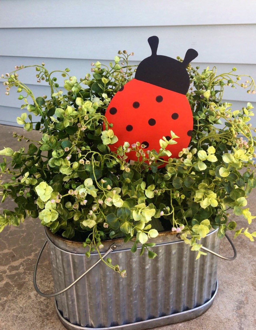 Ladybug Wood Garden Stakes Wooden Garden Decor Flower Pot Decoration ...