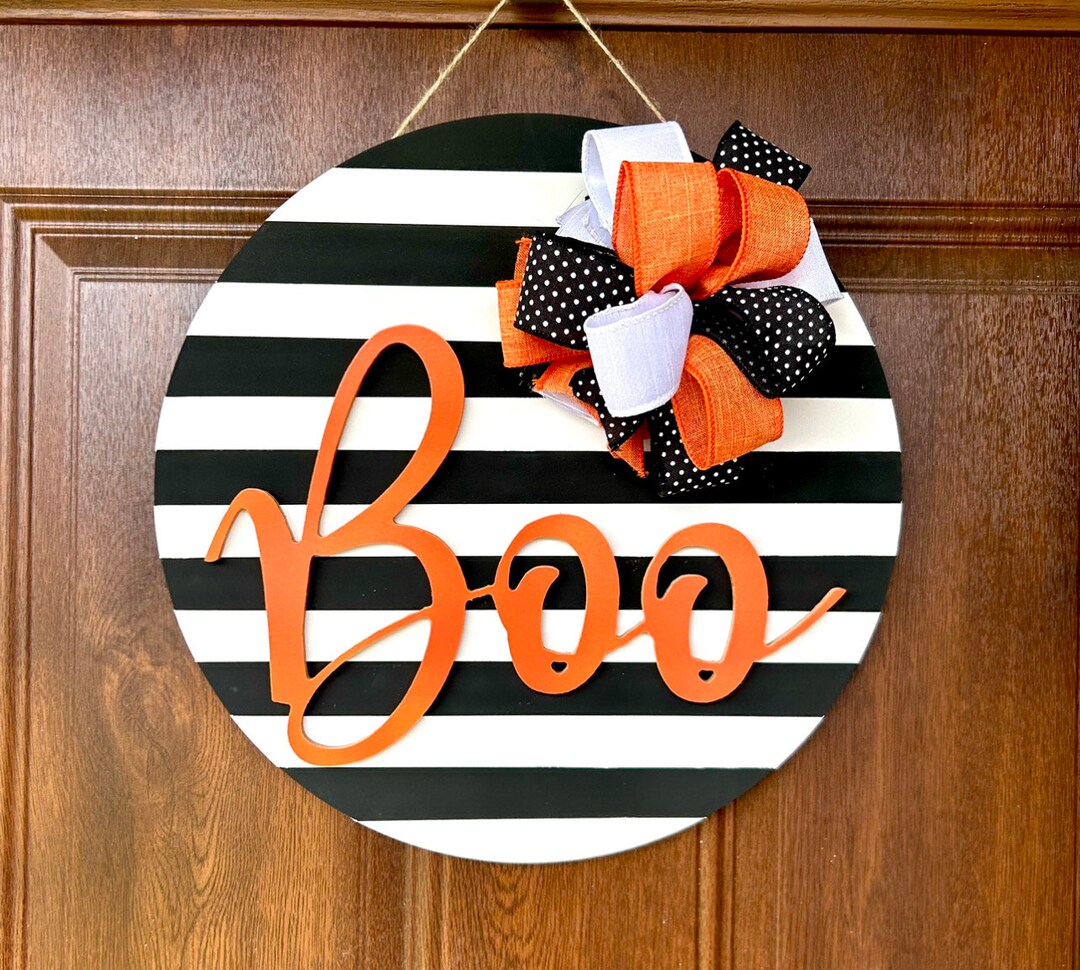 Boo Halloween Door Hanger Halloween Door Hanger Fall BOO Door Decor ...