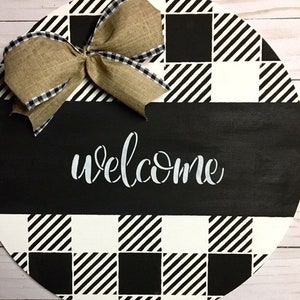 Black and White Buffalo Check Sign Welcome Sign Buffalo | Etsy