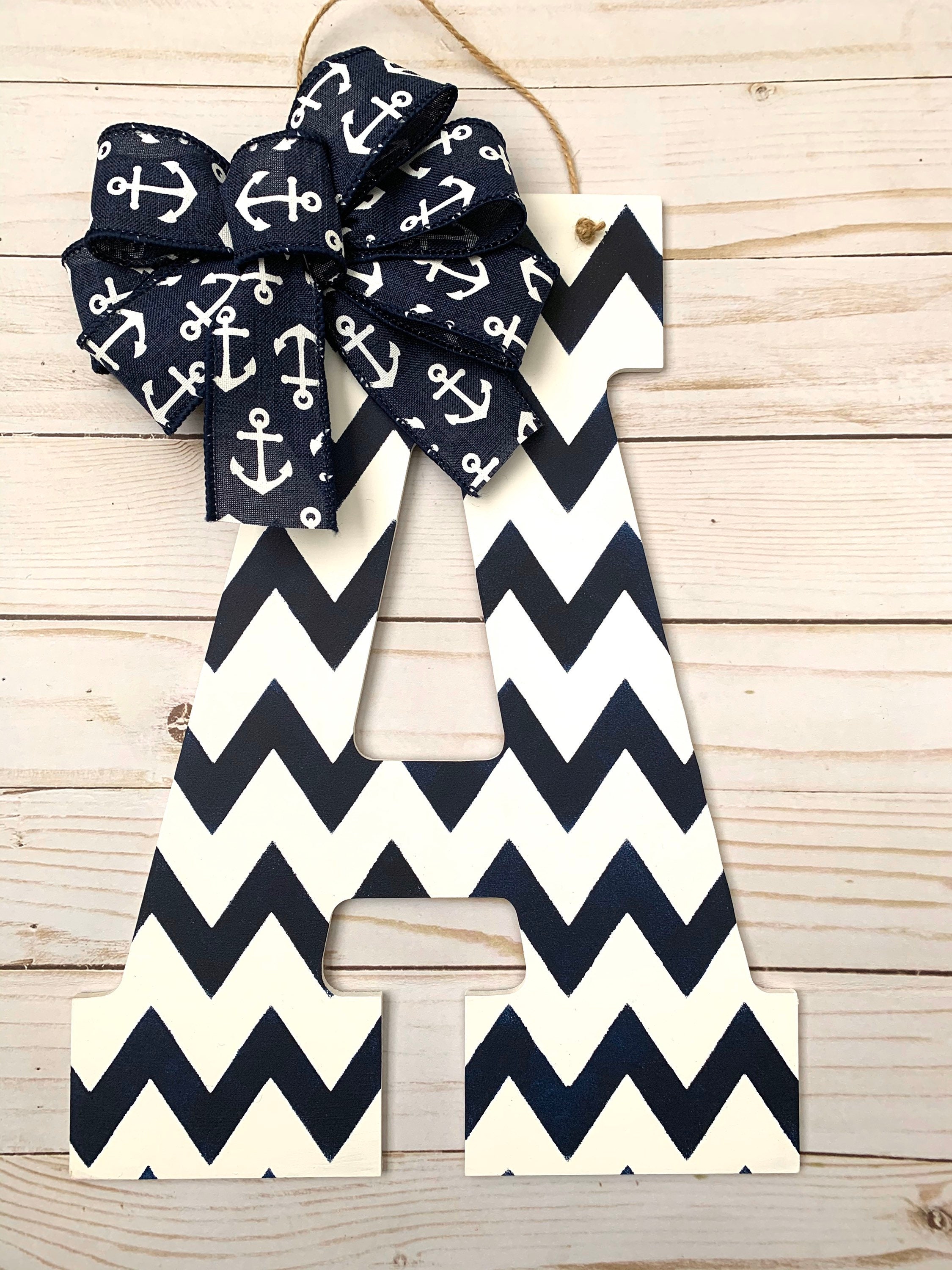 Nautical Door Hanger - Navy Anchor Door Decor - Nautical Door ...