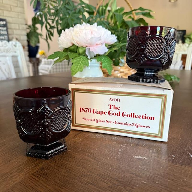 Cape Cod Ruby Red Glasses - Etsy