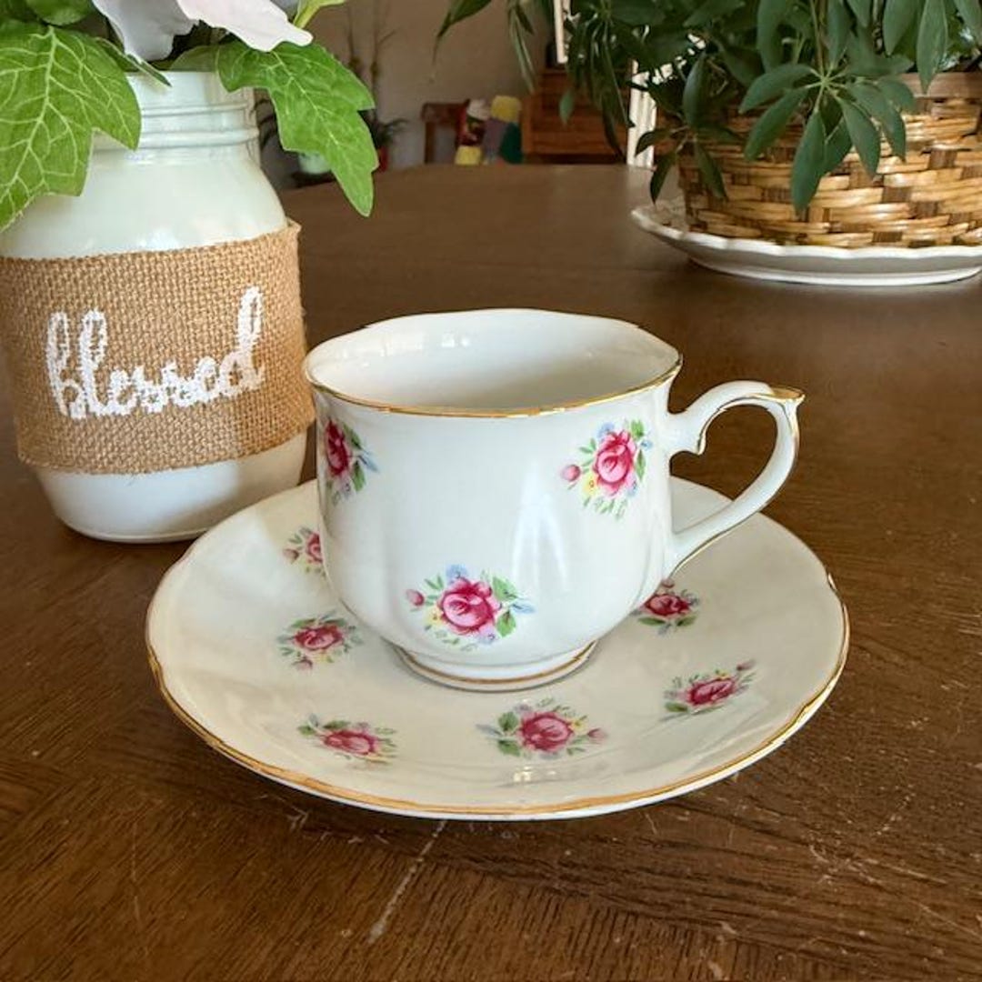 Vintage FTD "extra Touch" Teacup and Saucer Set - Etsy