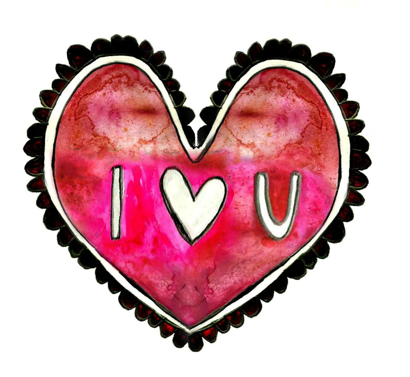 I HEART YOU Temporary Tattoos Pack Hand Illustrated Original Design I ...