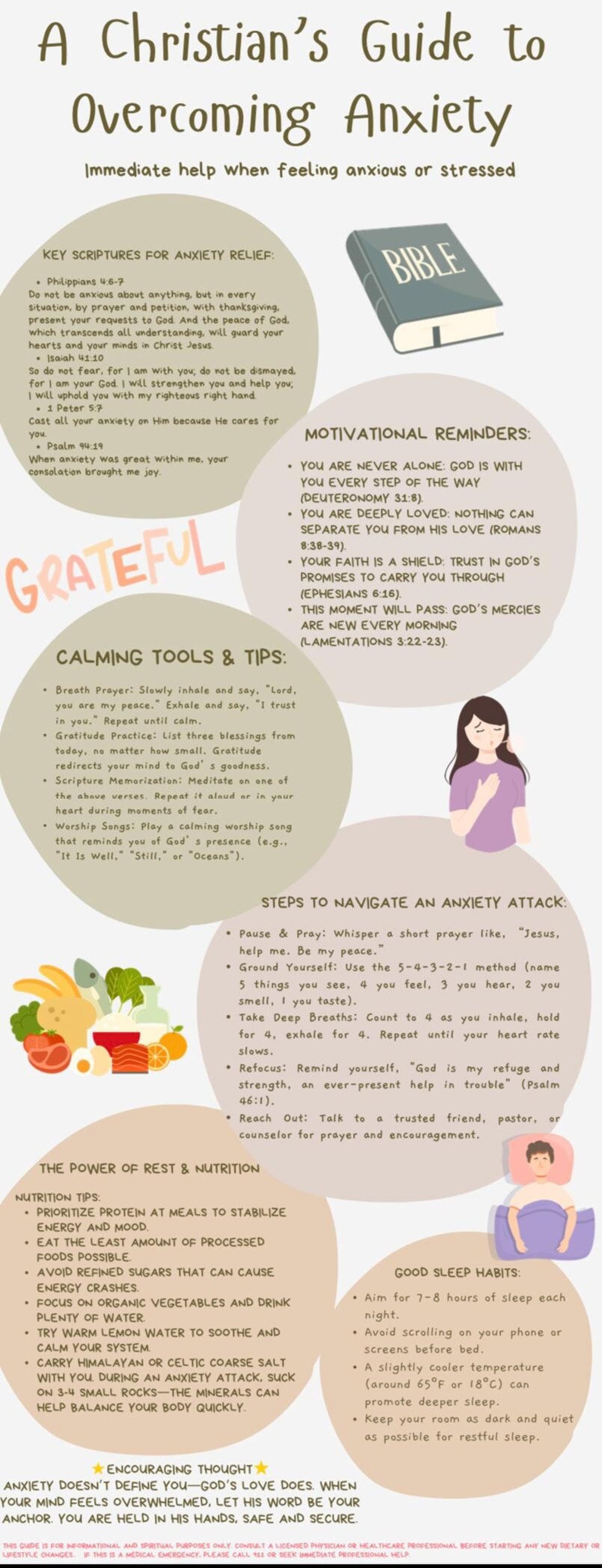 Christian Anxiety Relief Guide | Encouraging One-page Printable With ...