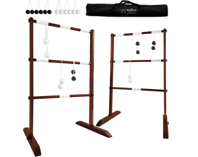 Wooden Ladder Golf Lawn Outdoor Game Kit for Two Players | Fun Ball ...