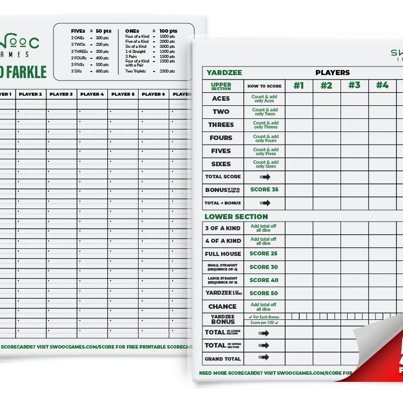 Yardzee Rules - Etsy