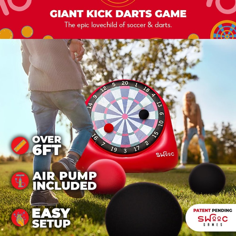 Premium Giant Kick Darts (over 6ft Tall) With 15+ Games Included ...