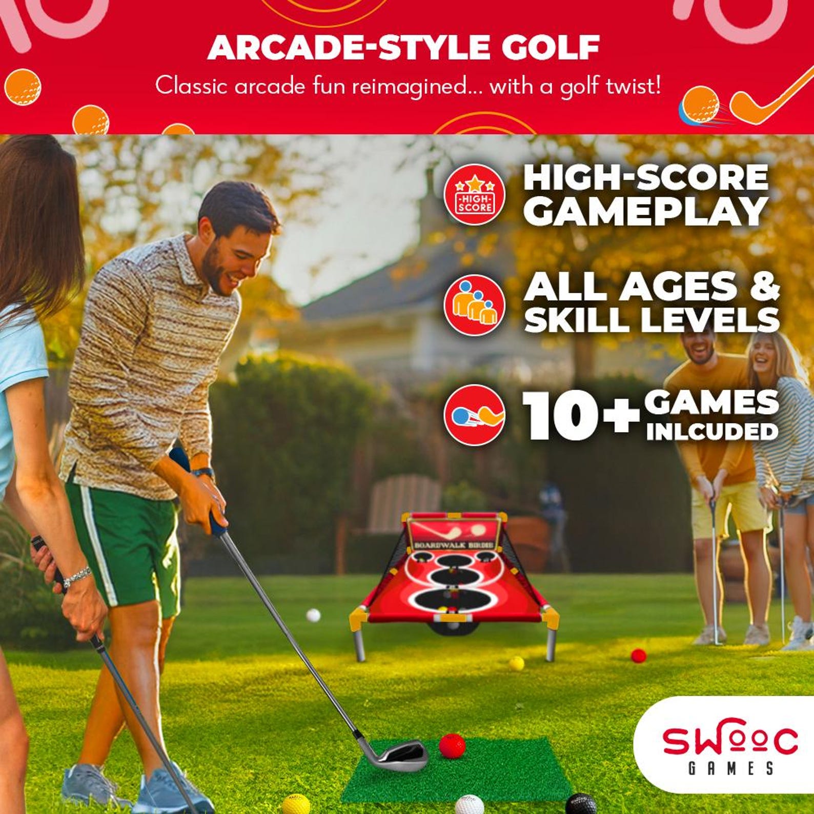 Boardwalk Birdie™ | Arcade Style Golf Game W/ Easy Setup & 10+ Games ...