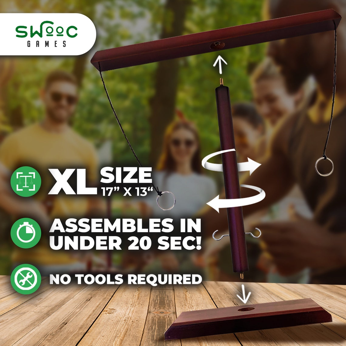 Battle Hooks XL 2 Player Hook and Ring Game With Shot Ladder - Etsy