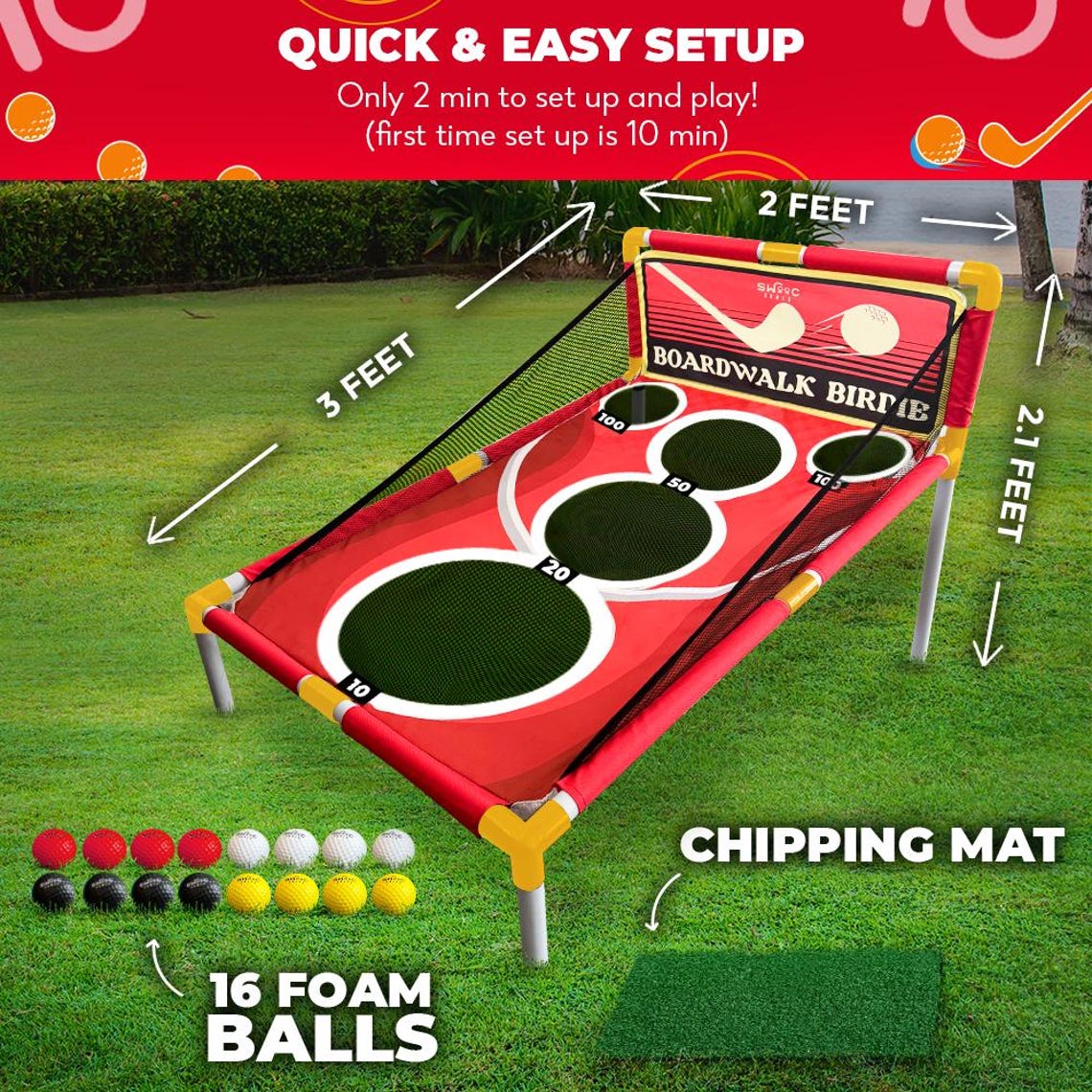 Boardwalk Birdie™ | Arcade Style Golf Game W/ Easy Setup & 10+ Games ...