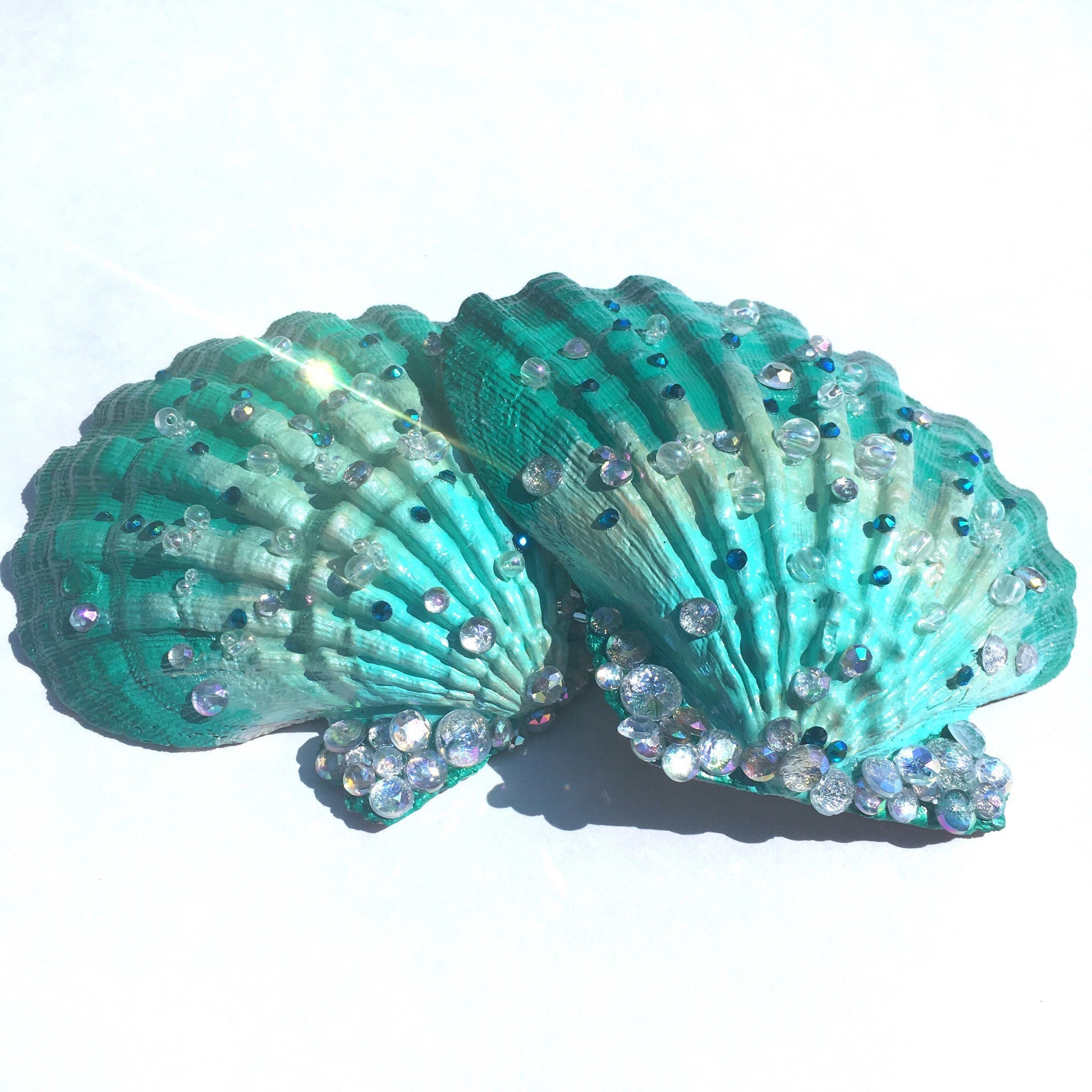 Waterproof Teal Ombre Mermaid Shells Only Custom Top | Etsy