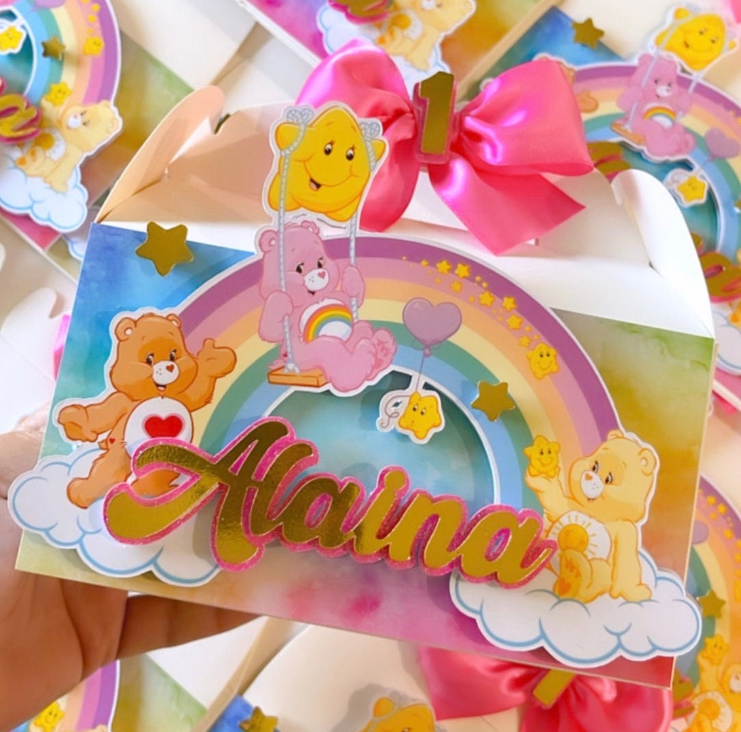 Care Bear Themed Favor Boxes, Care Bears Birthday, Care Bear Theme ...