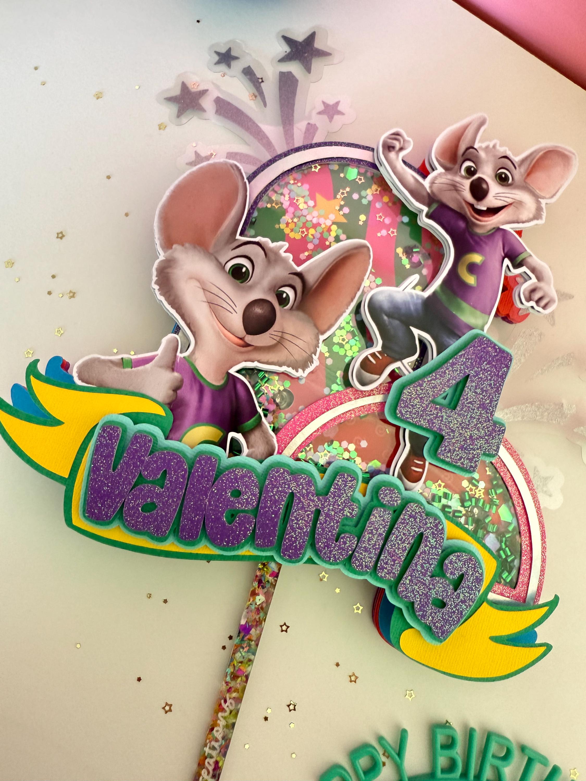 Chuck E Cheese Cake Topper, Decorations, Chuck E Cheese Centerpiece ...