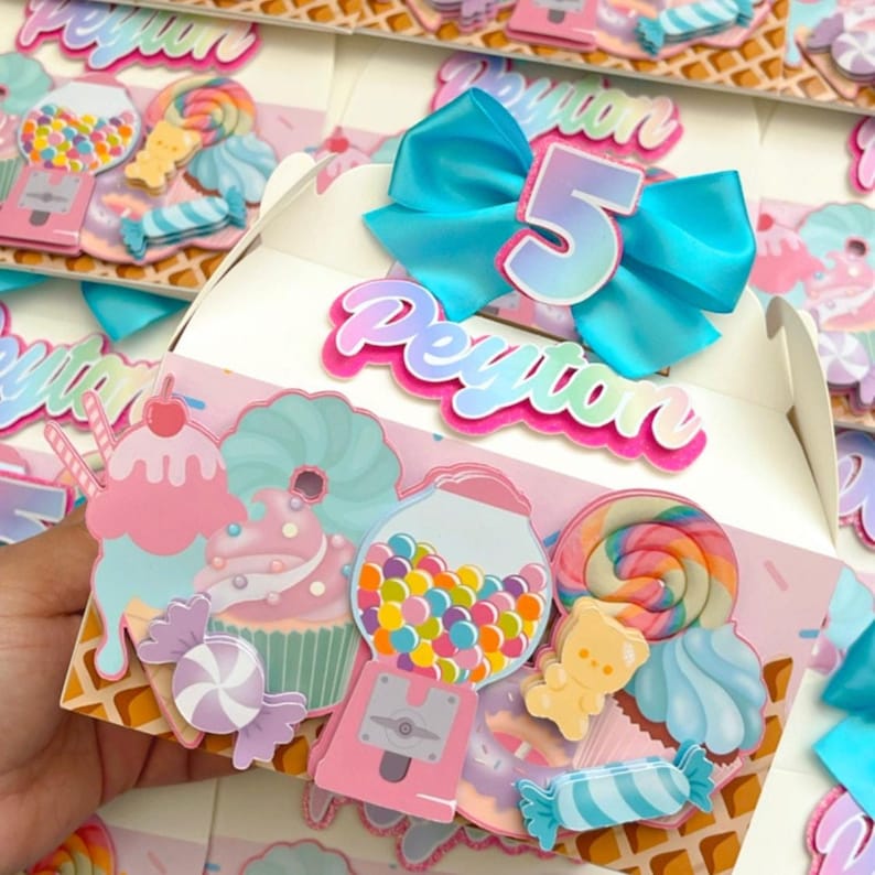 Sweet Treats Favor Box, Candyland Birthday Party, Custom Name - Etsy