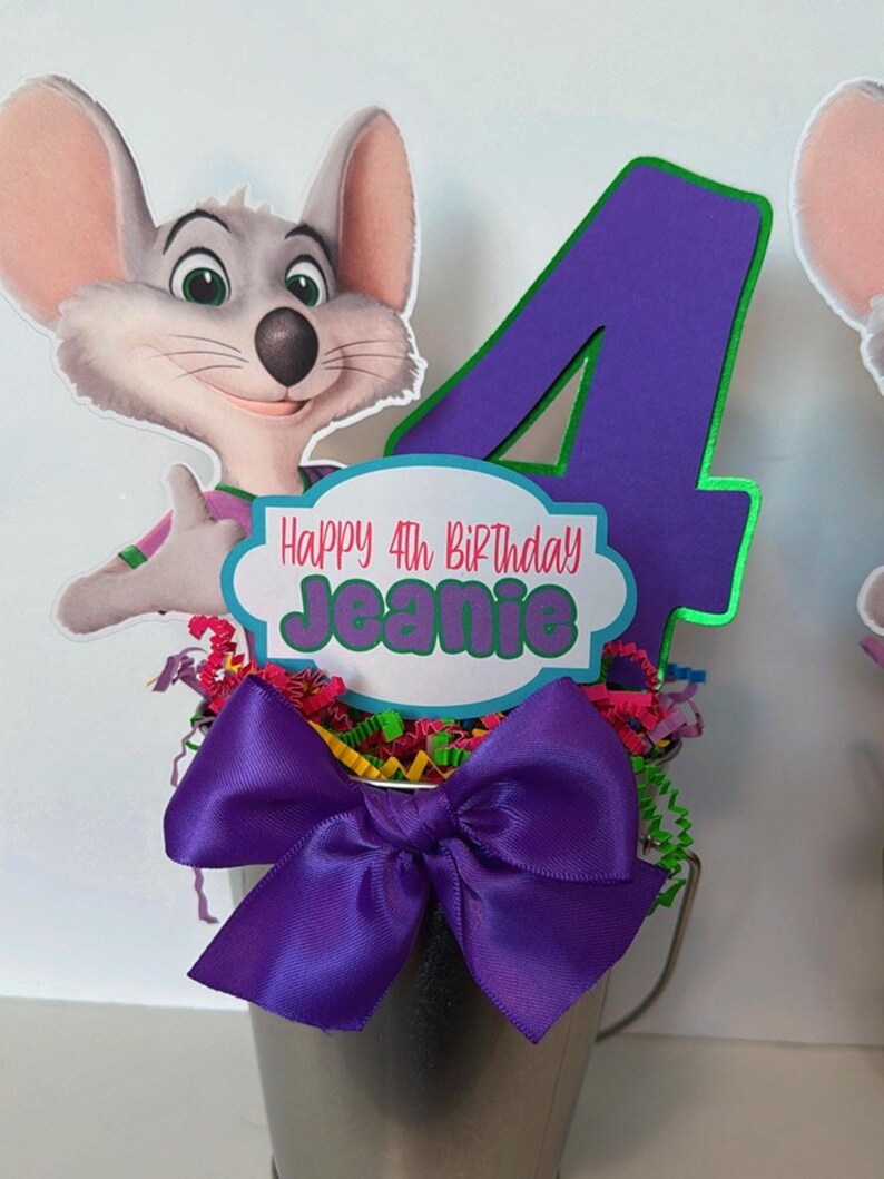 Chuck E Cheese Decorations, Chuck E Cheese Centerpiece, Birthday, Chuck ...