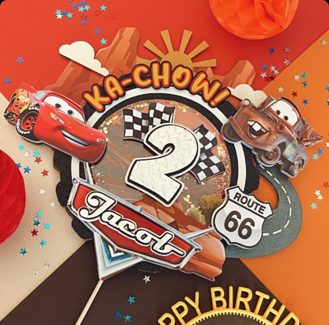Custom Mcqueen and Mater Cake Topper, Cars Birthday Decor - Etsy