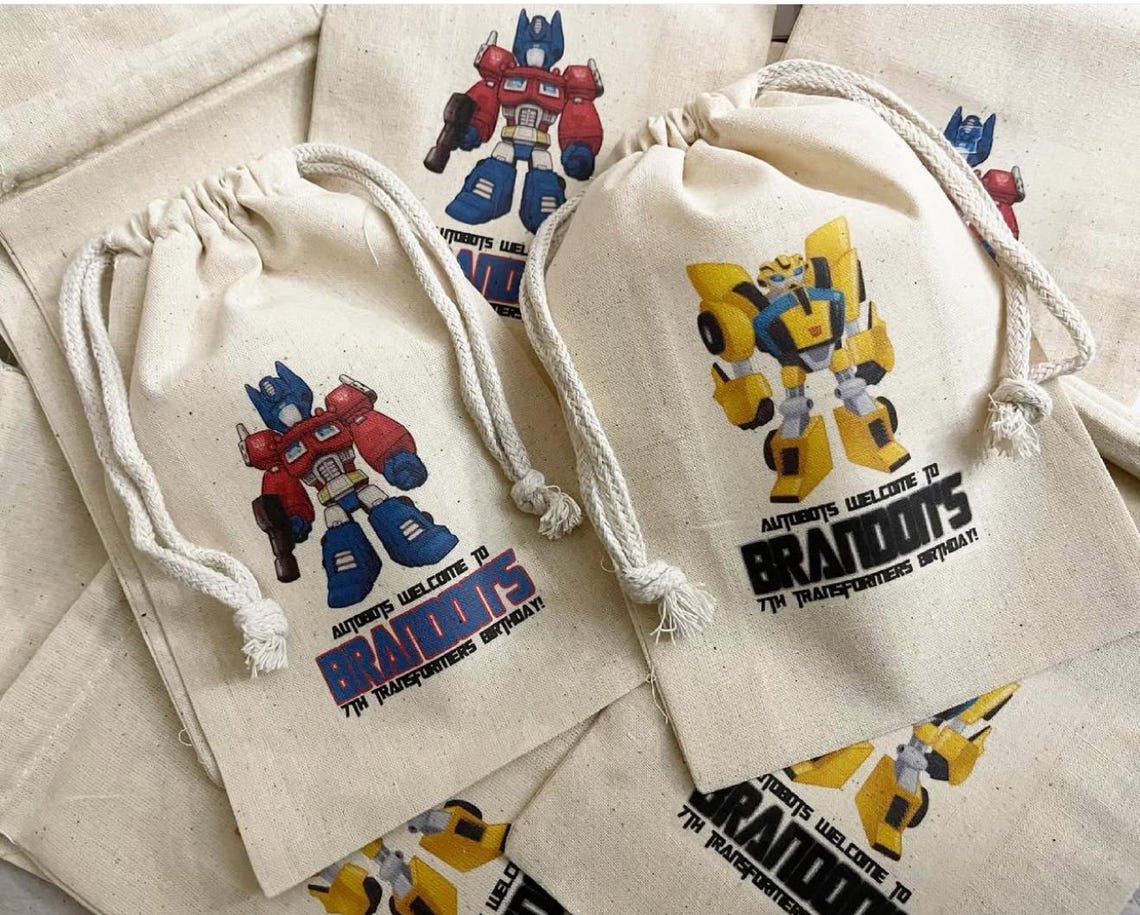 Transformers Birthday Favor Bags, Optimus Prime Bumblebee Party Decor ...