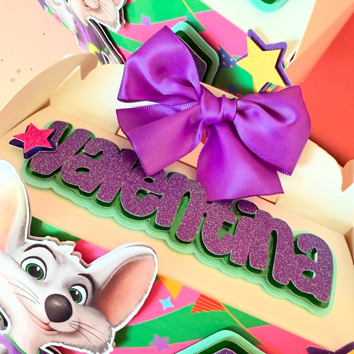 Chuck E Cheese Favor Boxes, Personalized Birthday Party Goody Box - Etsy