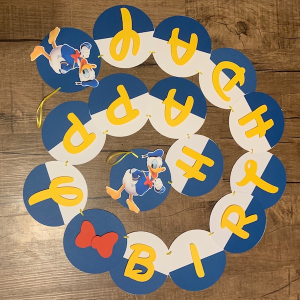 Donald Duck Birthday Banner - Etsy
