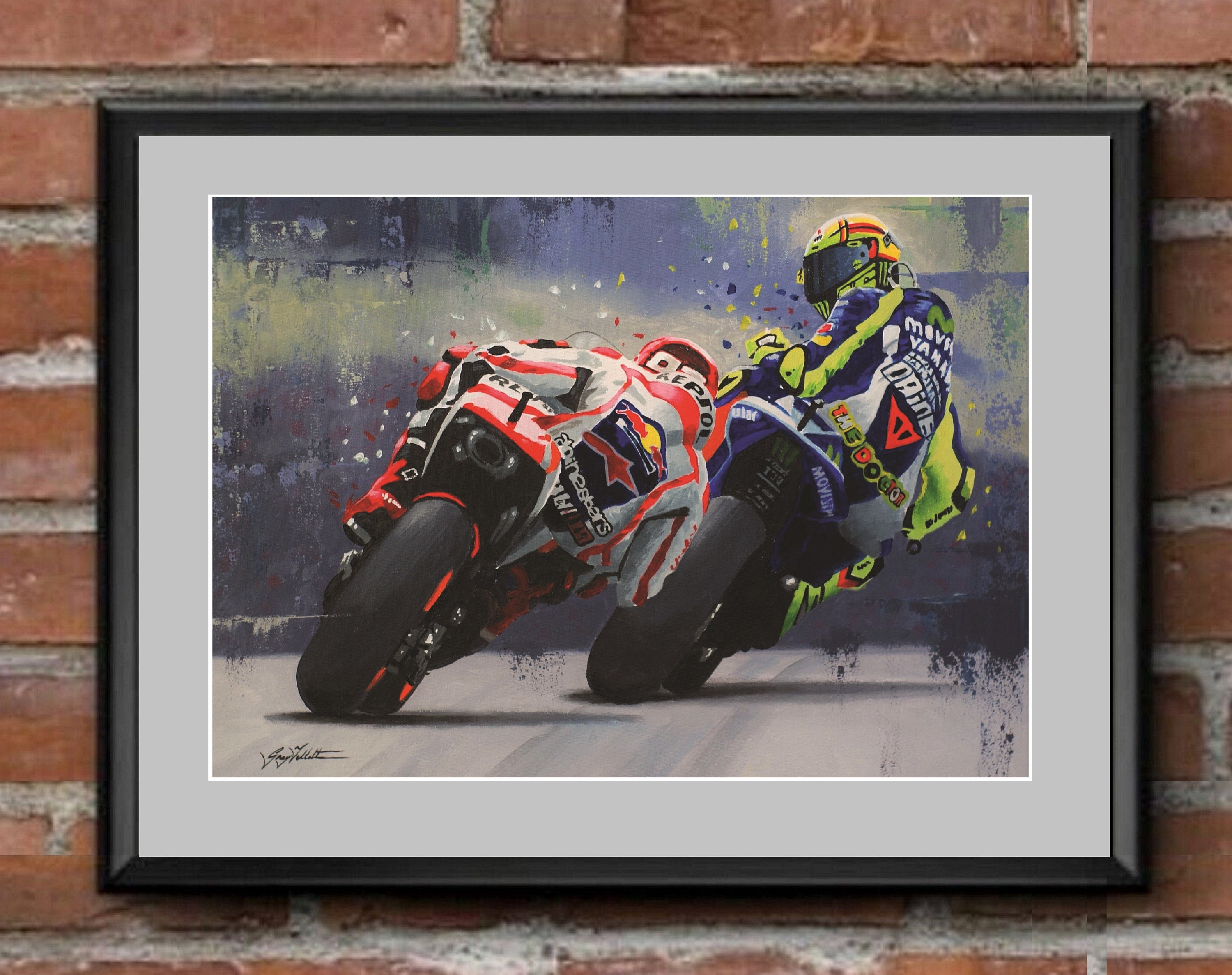 Valentino Rassi, Motogp Art, Motorsport Gift, Yamaha M1, Honda, Poster ...