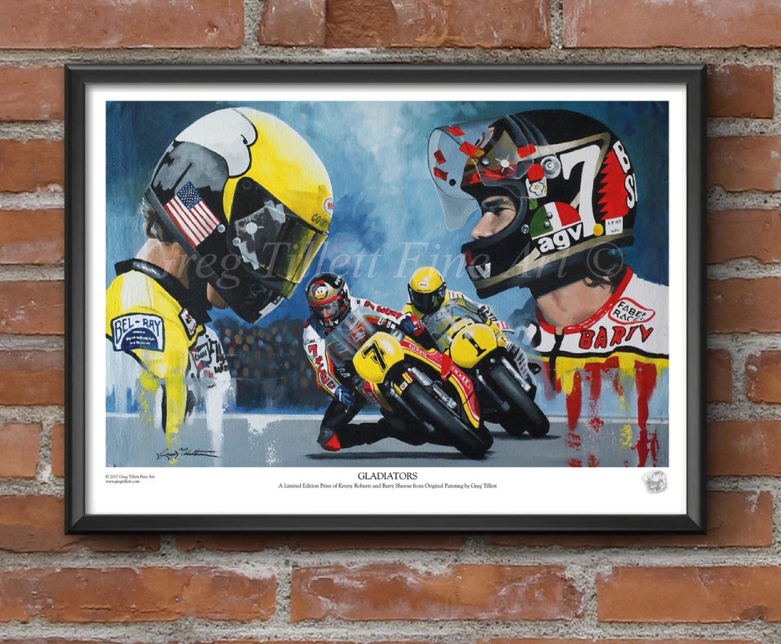 Barry Sheene & Kenny Roberts Art Print: Signed Motogp Motorsport Poster ...