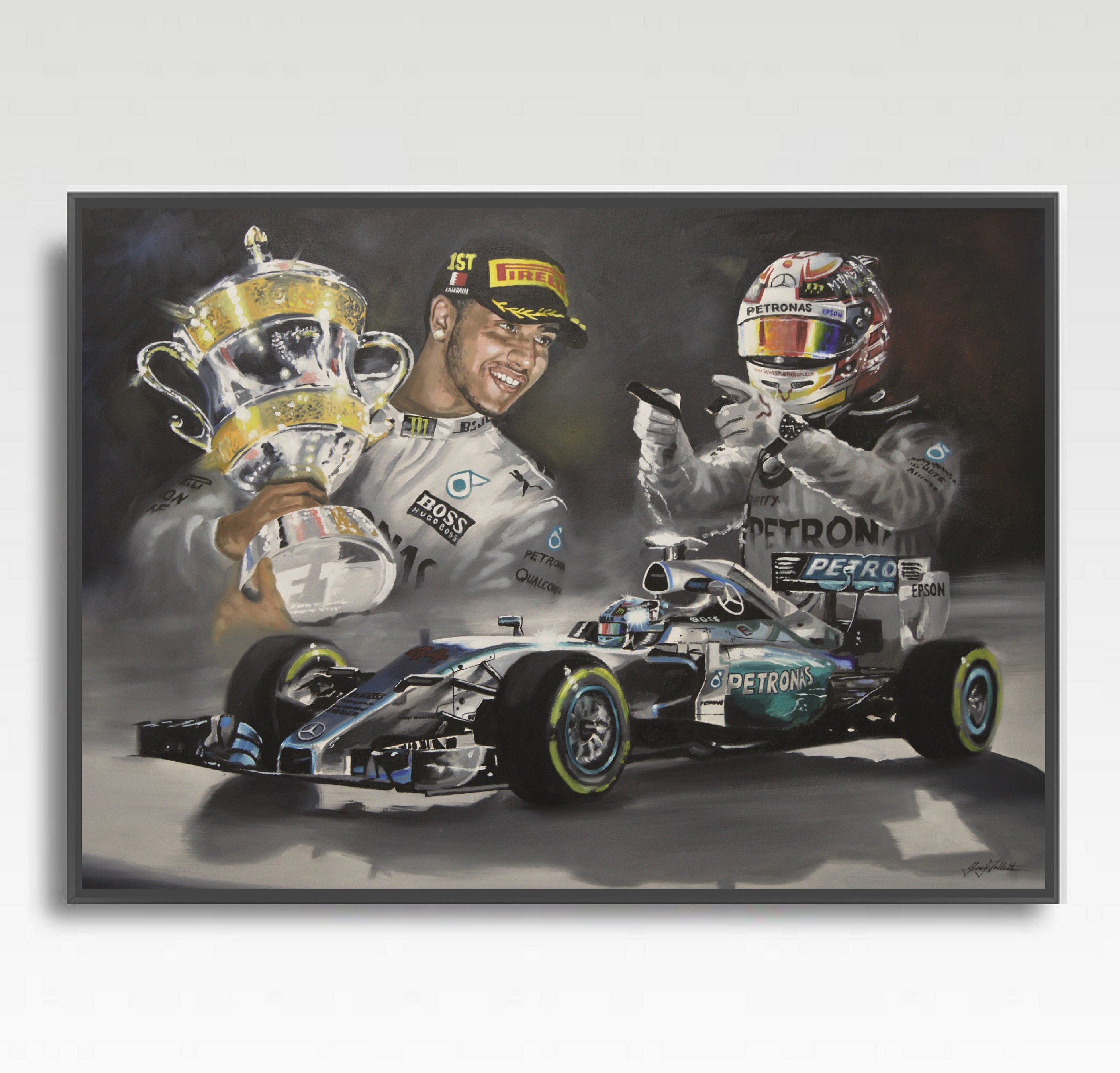 LEWIS HAMILTON A3 Art Print From an Original Painting by Greg Tillett ...
