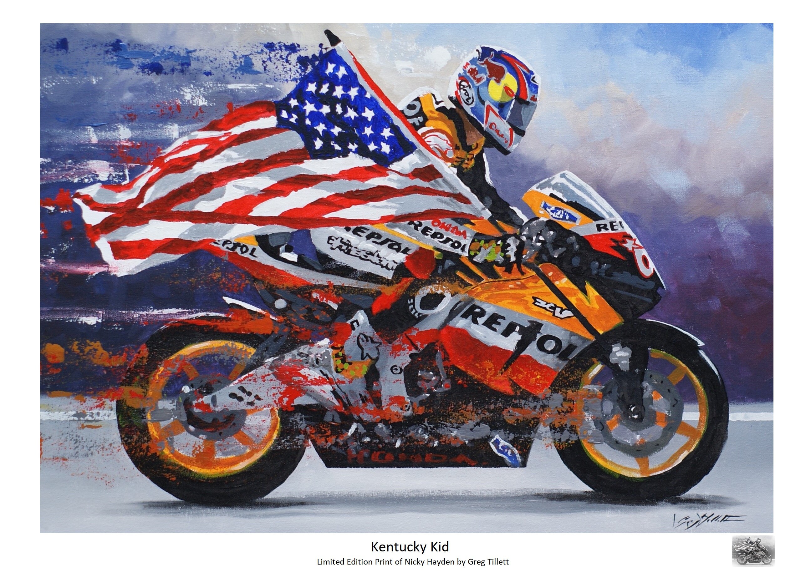 Nicky Hayden Limited Edition Art Print by Greg Tillett Poster | Etsy