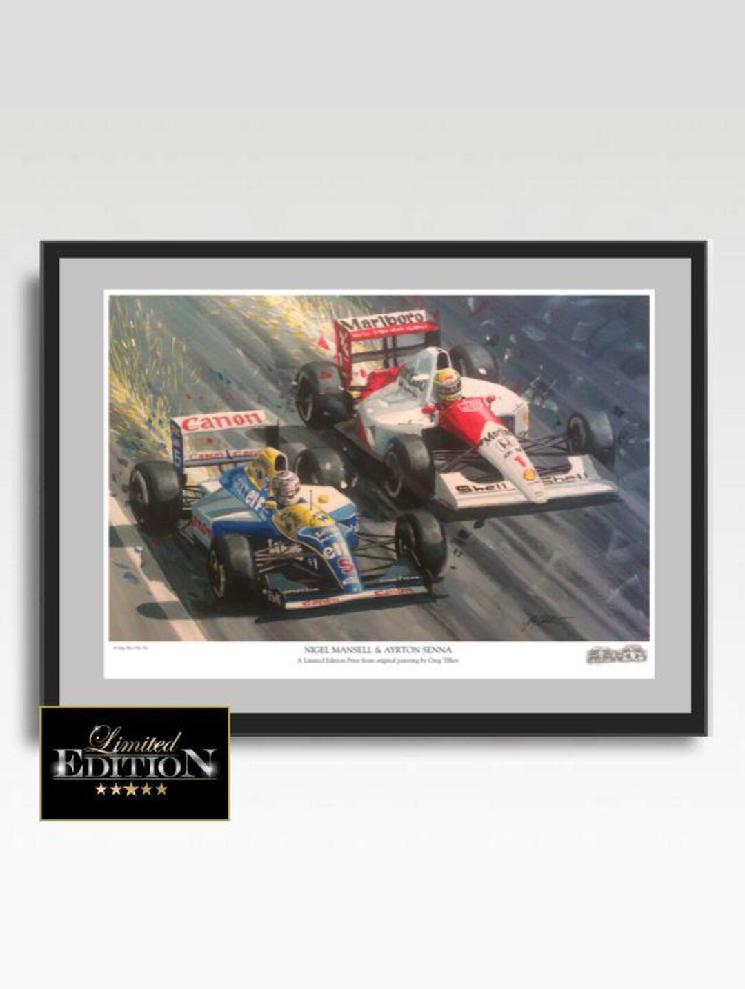 Ayrton Senna & Nigel Mansell F1 Art Print: Limited Edition A3 Poster - Etsy