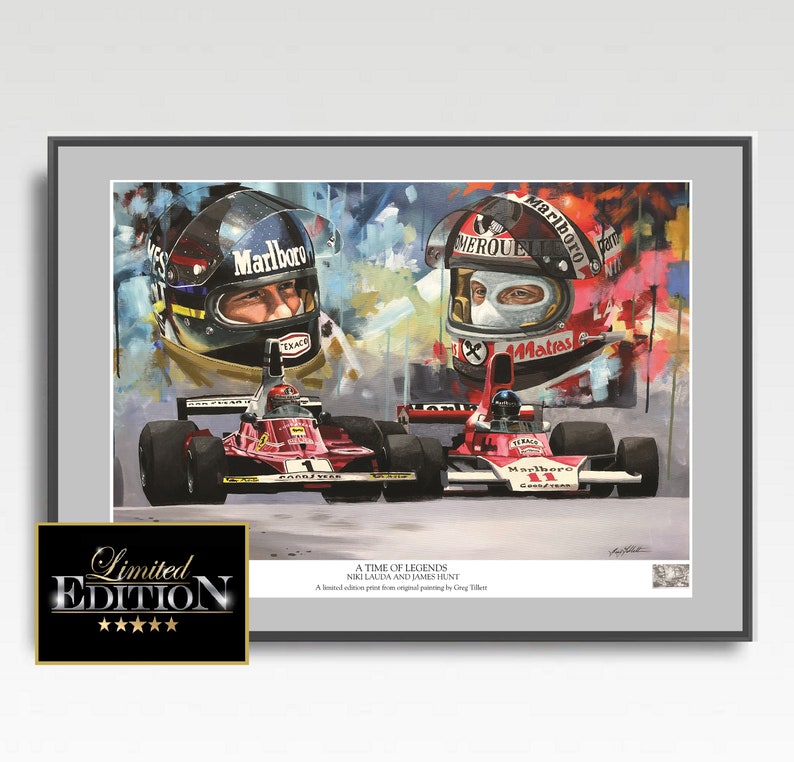 James Hunt & Niki Lauda Limited Edition Art Print From an Original ...