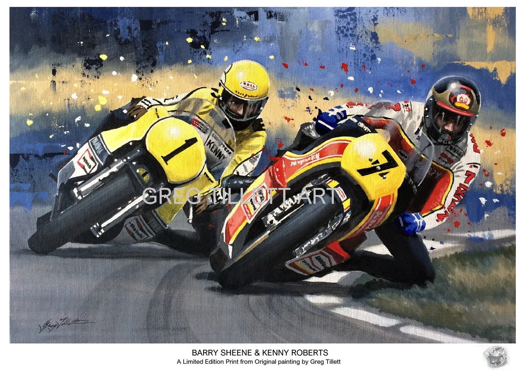 Barry Sheene & Kenny Roberts Limited Edition Art Print From an - Etsy