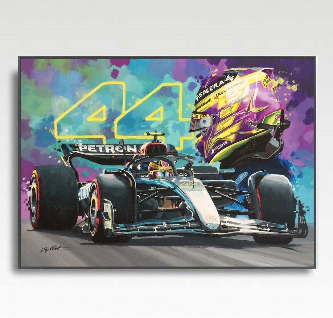 Lewis Hamilton W15 F1 Art Print Printed on Stretched Canvas or Silk ...