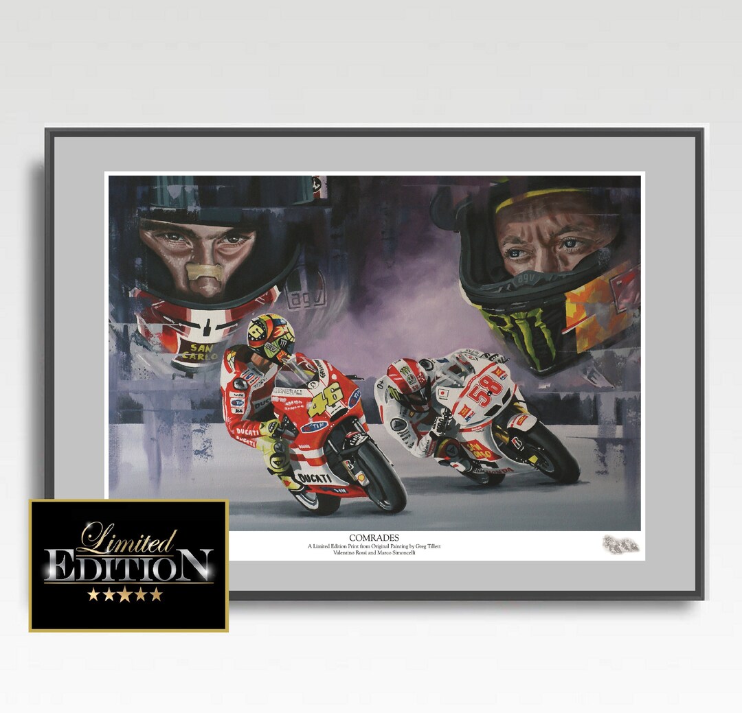 Valentino Rossi & Marco Simoncelli Limited Edition Motogp Art Print - Etsy