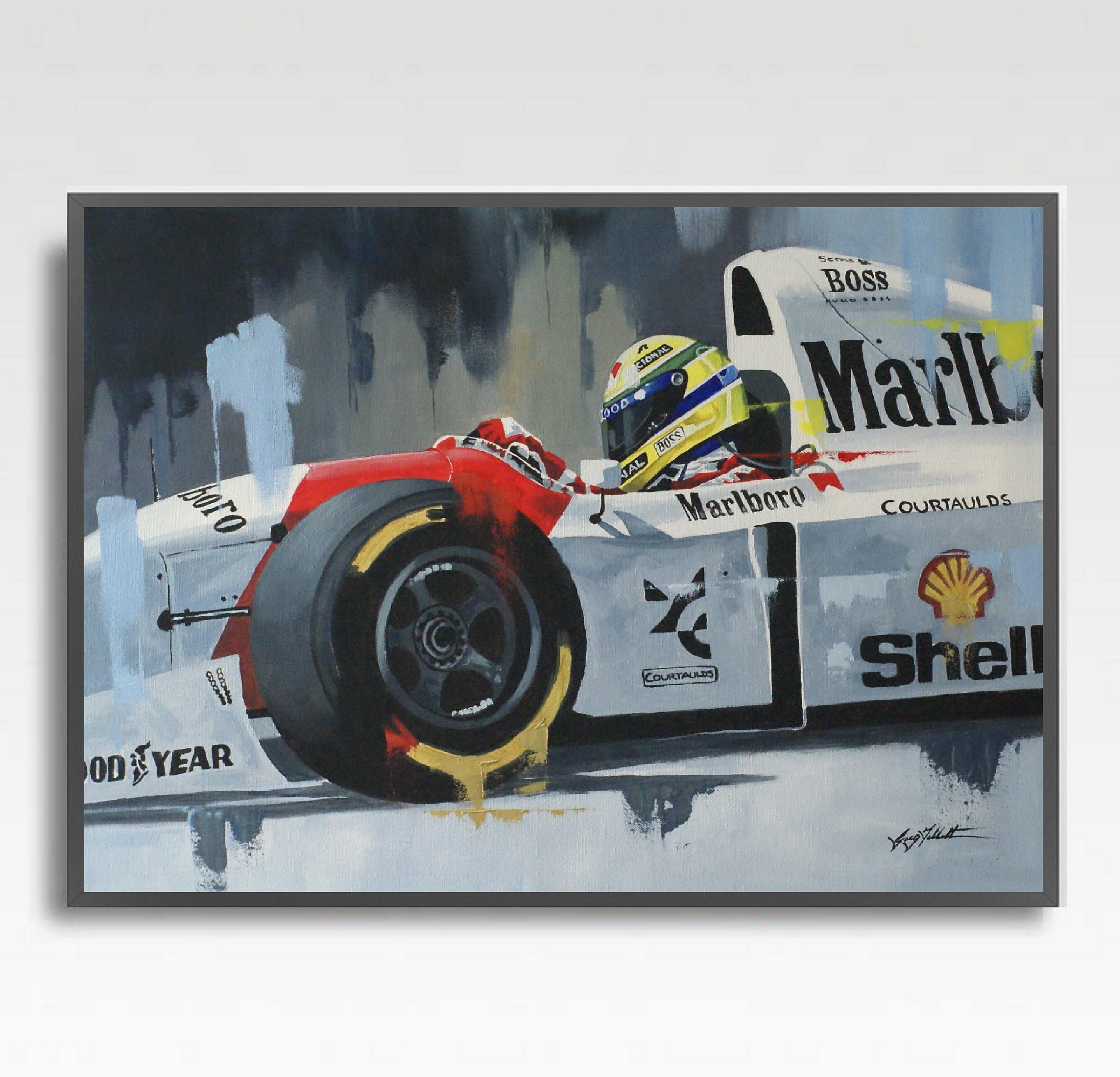 Ayrton Senna A3 Art Print From an Original Painting by Greg Tillett F1 ...