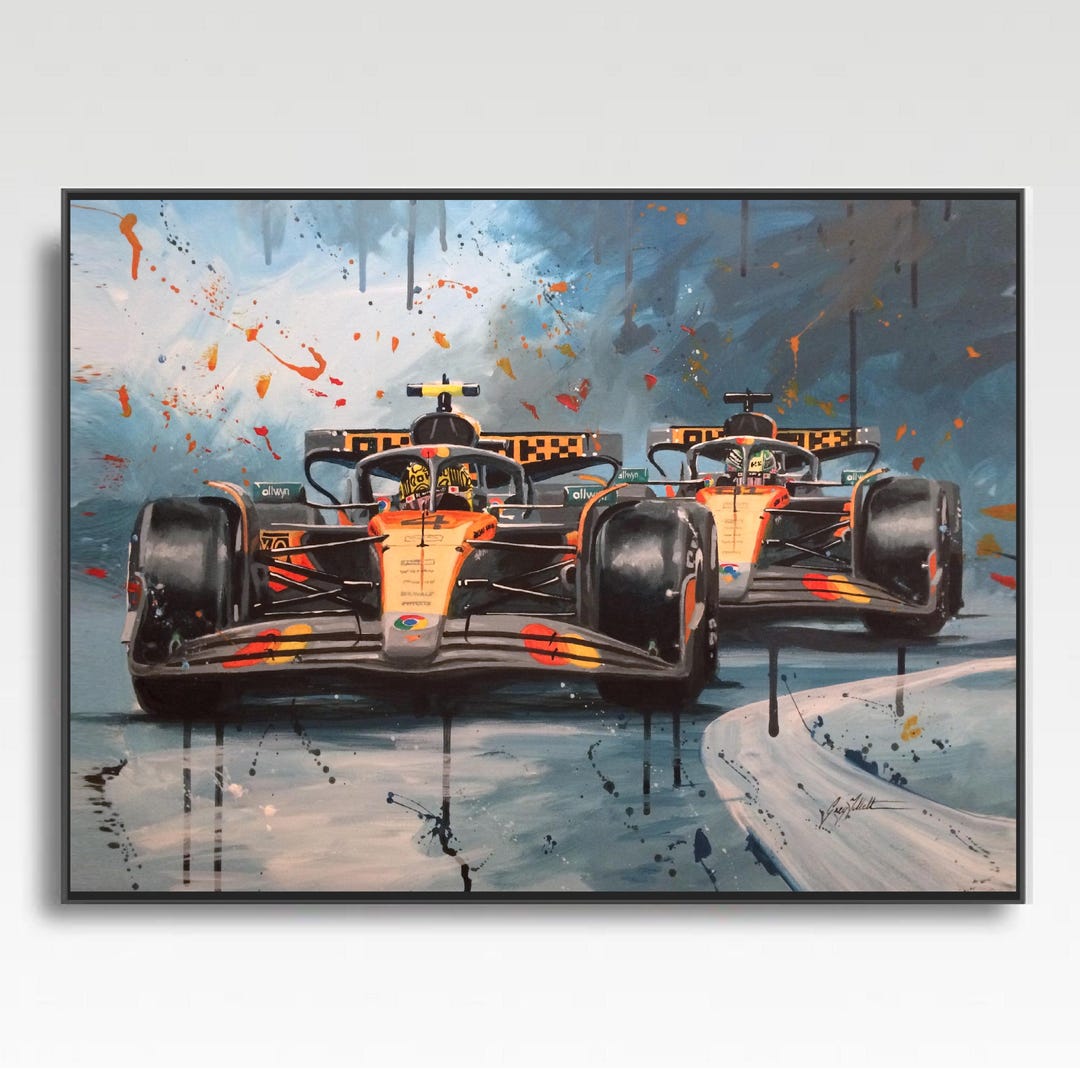 Lando Norris & Oscar Piastri A3 Art Print From an Original Painting by ...