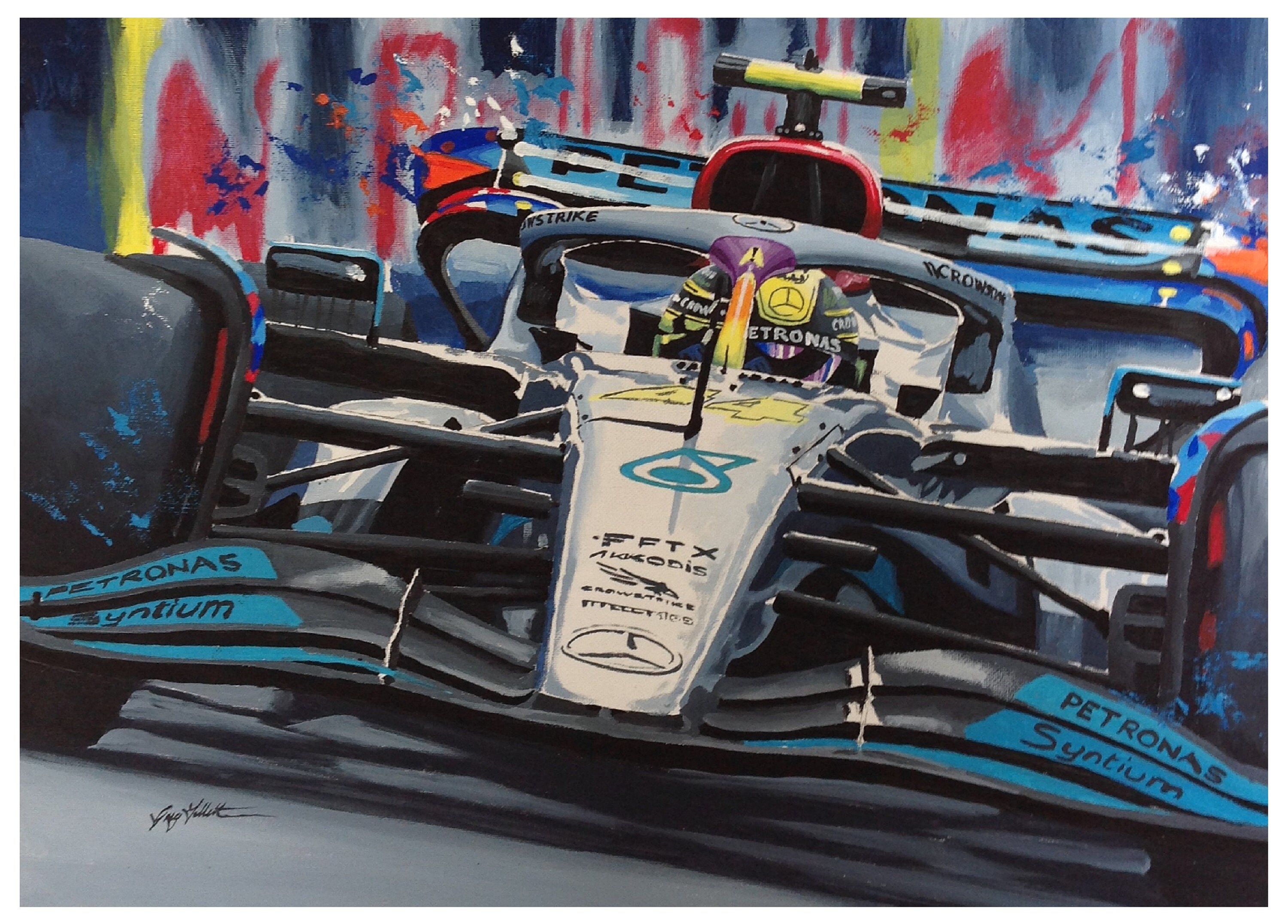 LEWIS HAMILTON A3 Art Print From an Original Painting by Greg Tillett ...