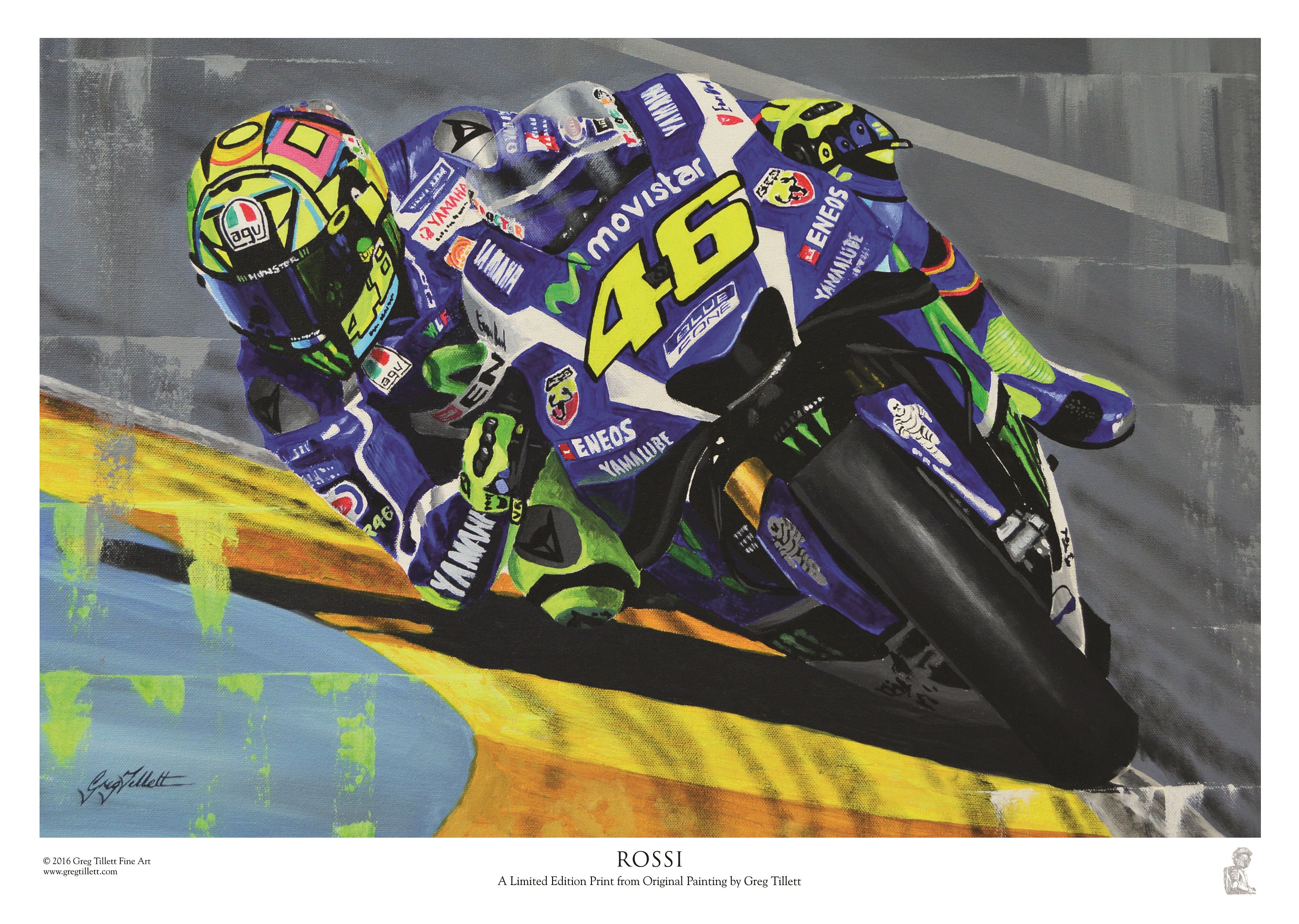 Valentino Rossi Art Print: Limited Edition Motogp Poster, Signed A3 - Etsy