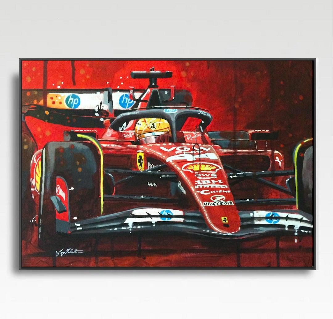LEWIS HAMILTON FERRARI A3 Car Art Print From an Original Painting by ...