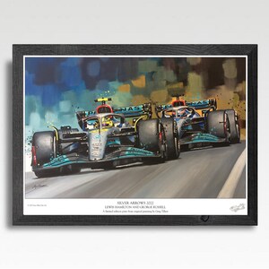 Lewis Hamilton & George Russell Limited Edition Print From an Original ...