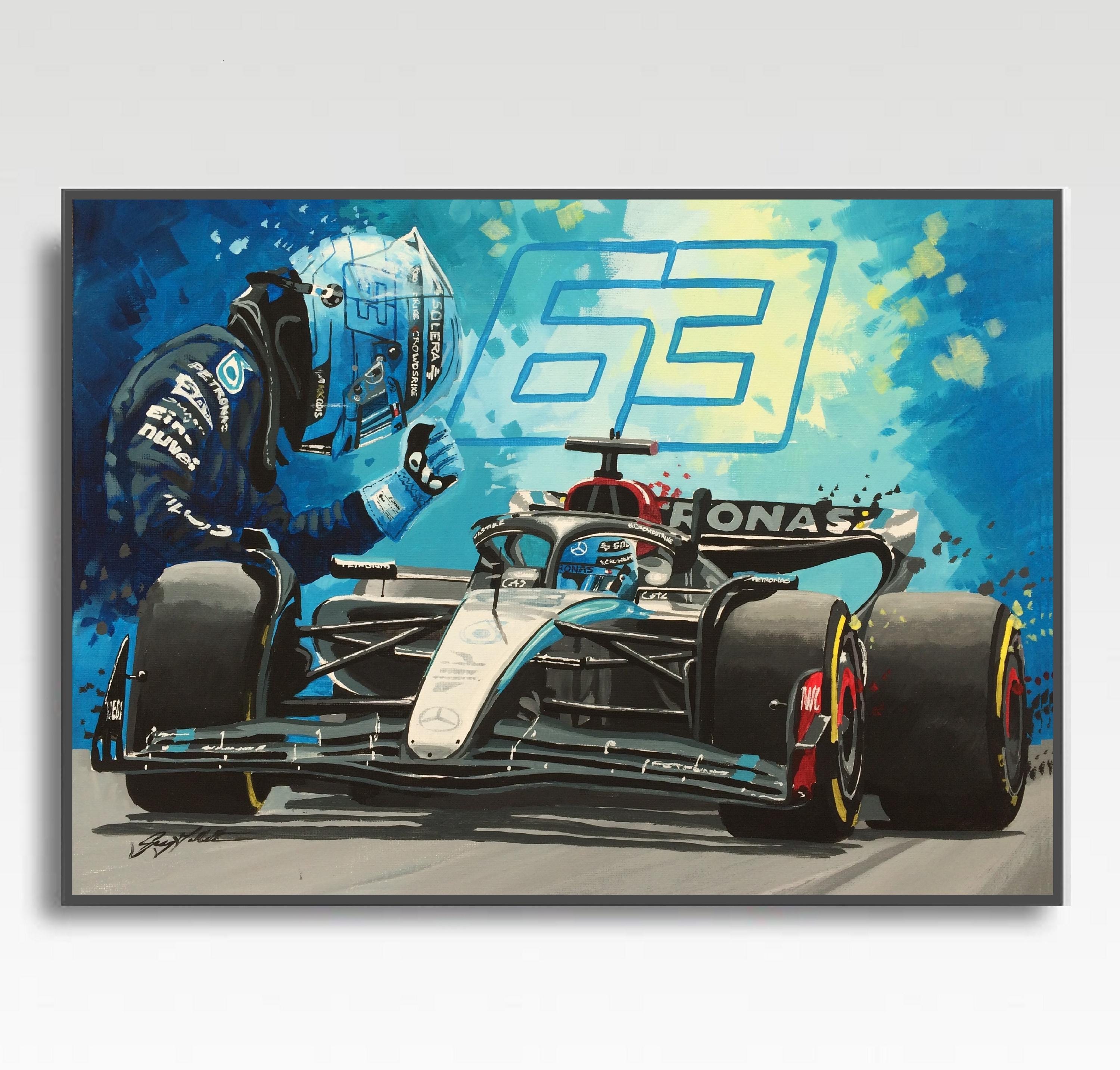 GEORGE RUSSELL W15 2024 A3 Car Art Print From an Original Painting by ...
