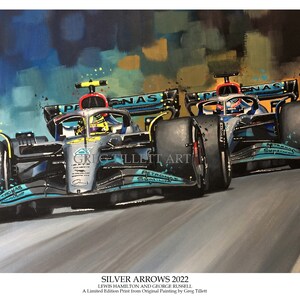 Lewis Hamilton & George Russell Limited Edition Print From an Original ...
