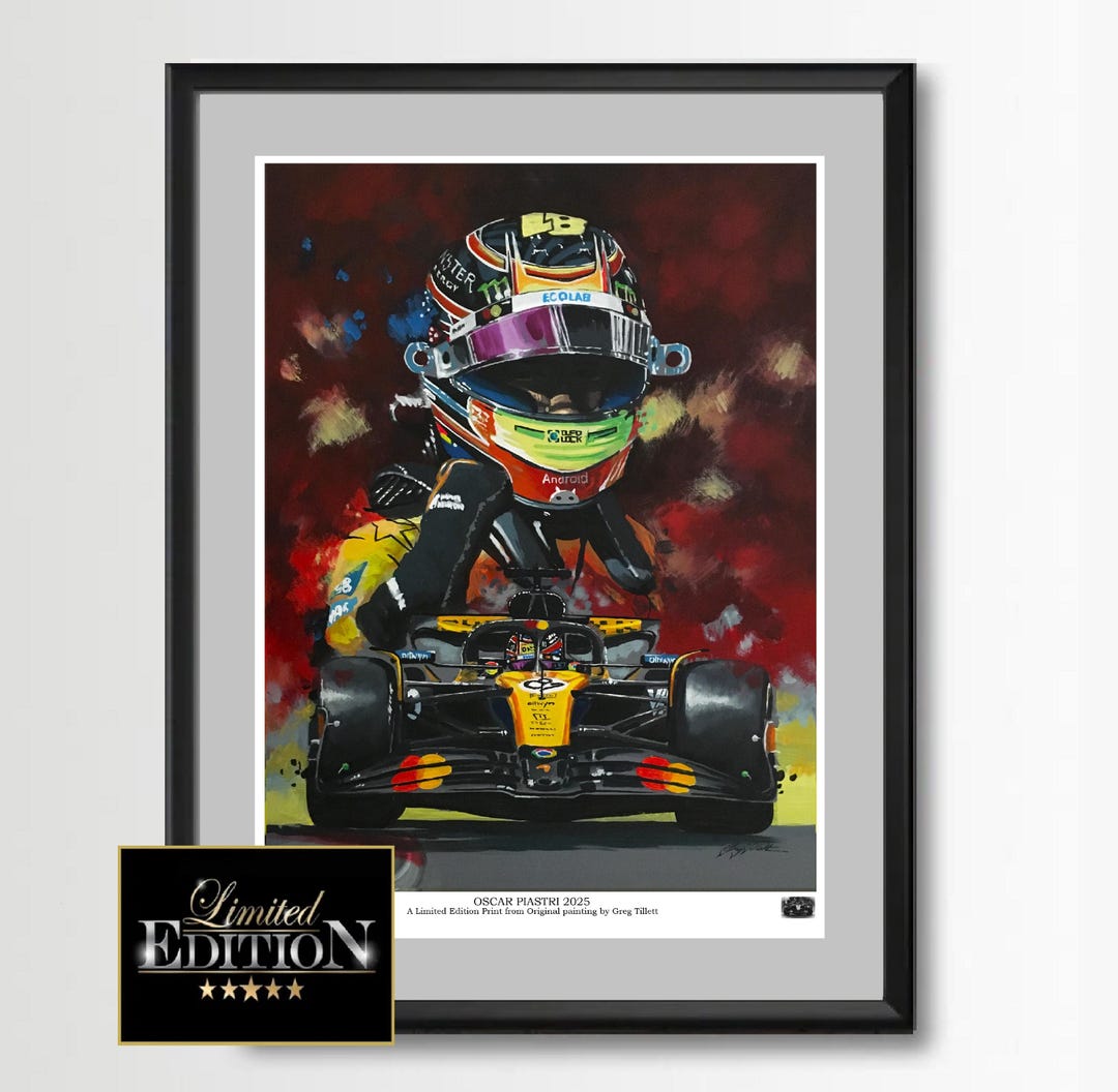 Oscar Piastri F1 Print: 2025 Limited Edition Signed Art - Etsy