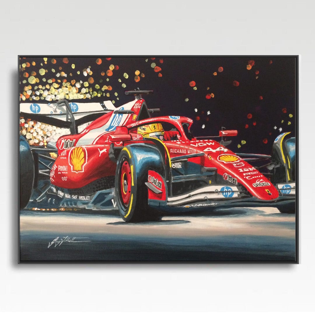Lewis Hamilton Ferrari SF25 Art Print: Greg Tillett F1 Poster - Etsy