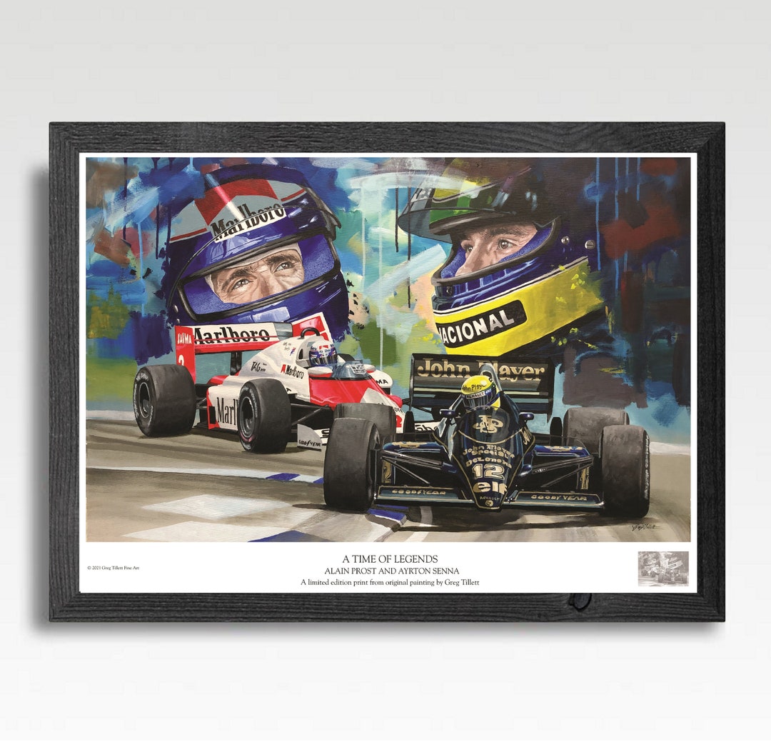 Hand Signed by Artist Alain Prost Ayrton Senna Limited Edition Art ...