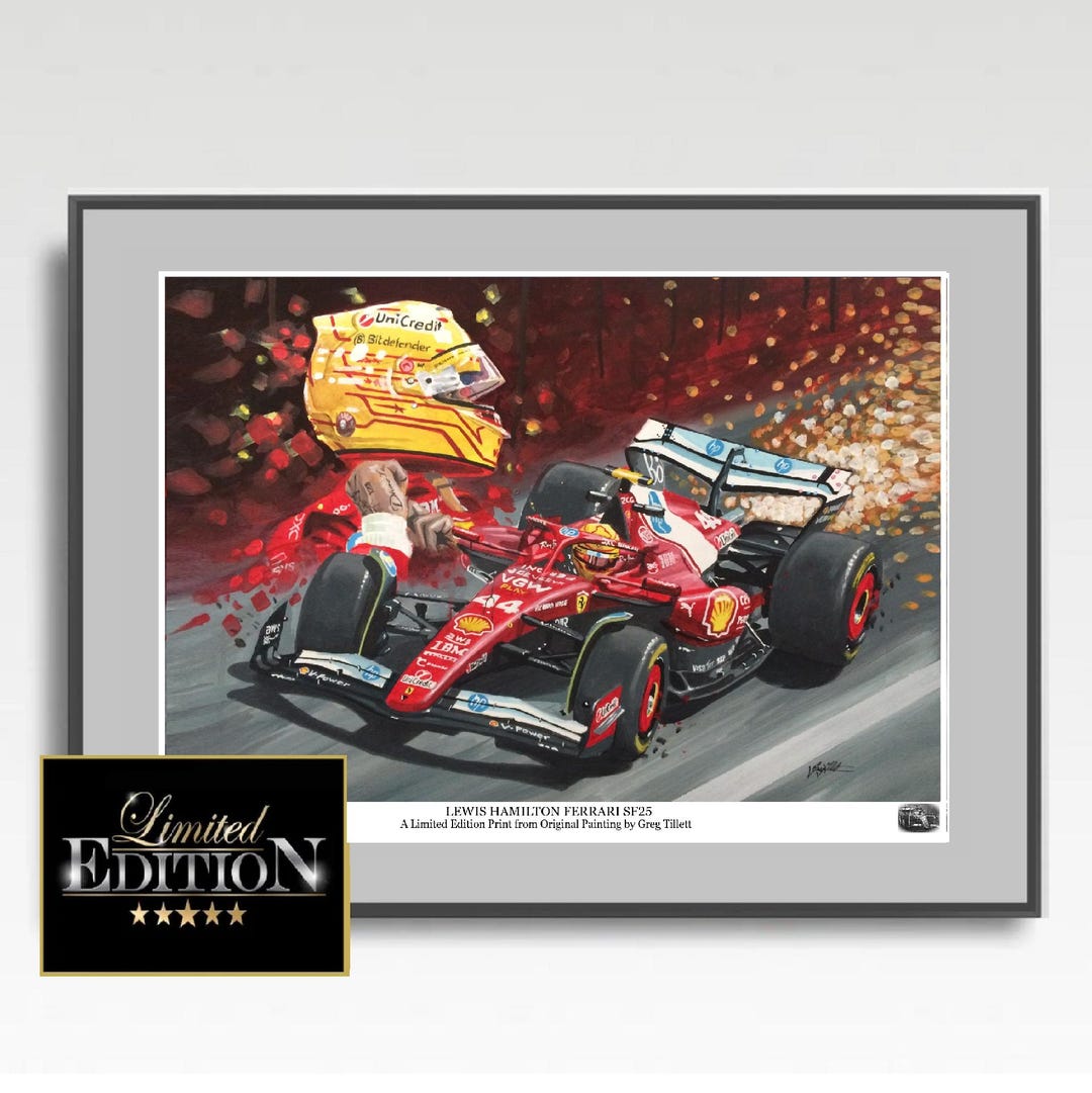 Lewis Hamilton Ferrari SF25 2025 A3 Limited Edition Print From a ...
