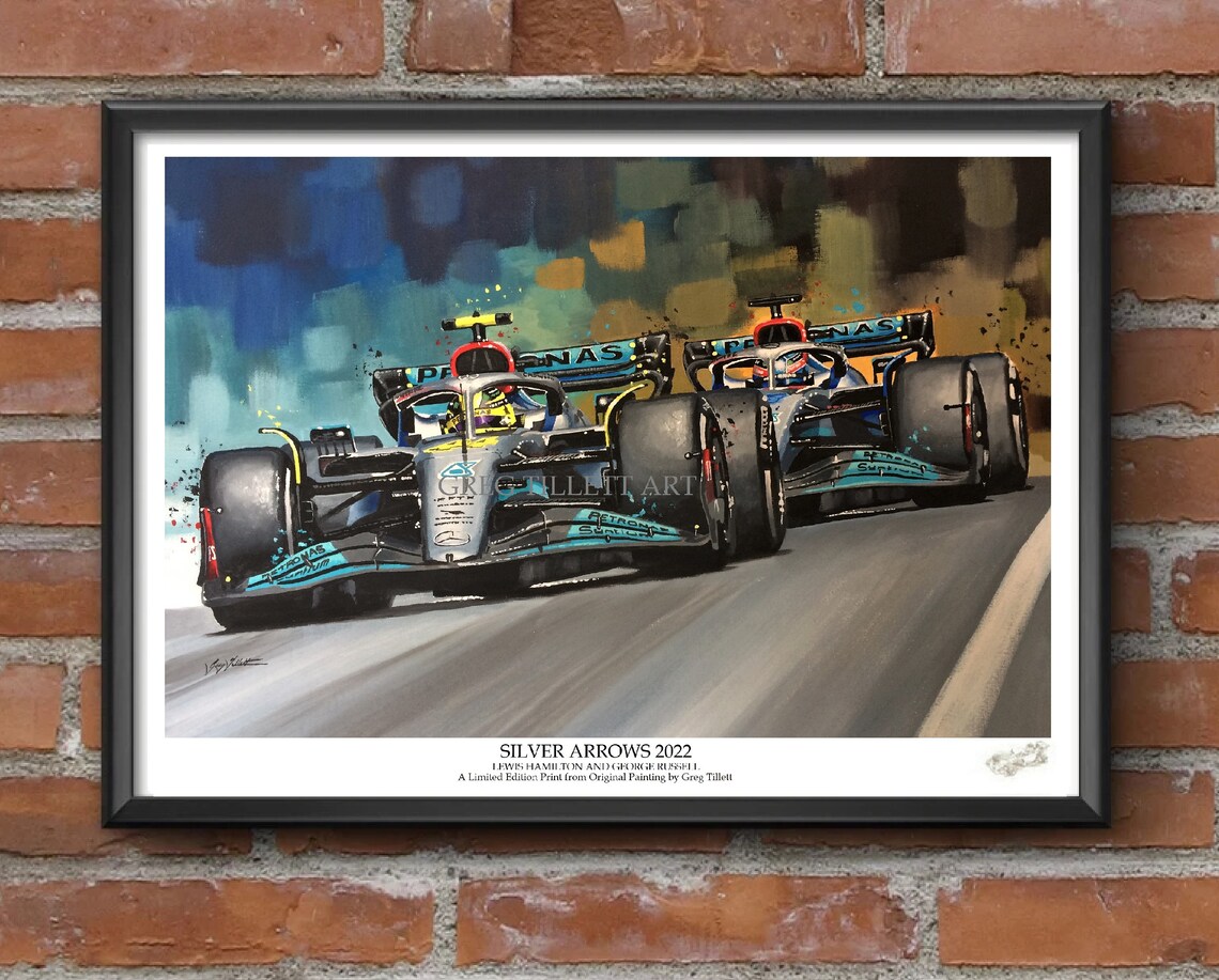 Lewis Hamilton & George Russell Limited Edition Print From an Original ...