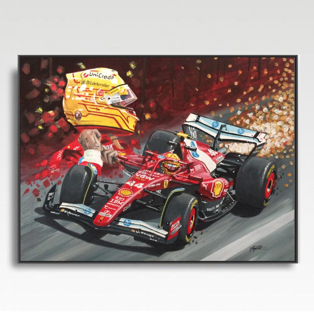 Lewis Hamilton Ferrari SF25 Art Print: Greg Tillett F1 Poster (A3 ...