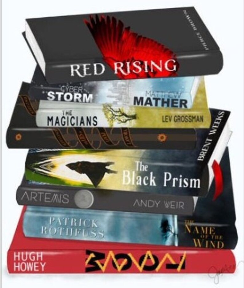 For the Love of Books Art Print PERSONALIZED W/8 Favorite | Etsy