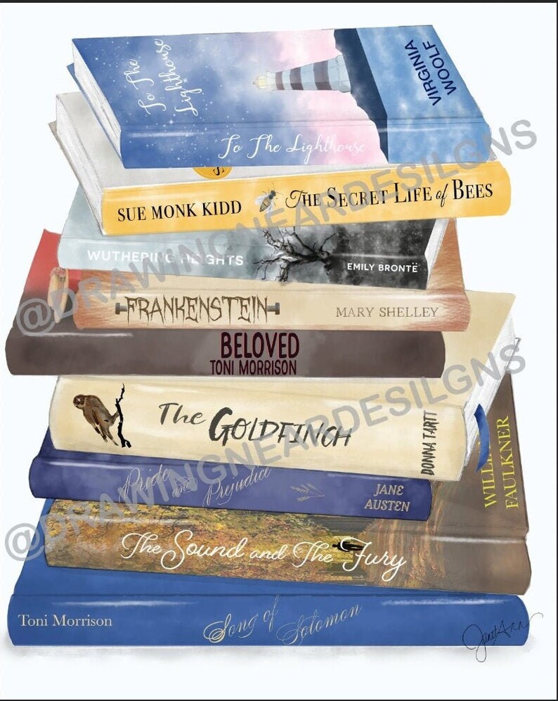 For the Love of Books Art Print PERSONALIZED W/8 Favorite | Etsy