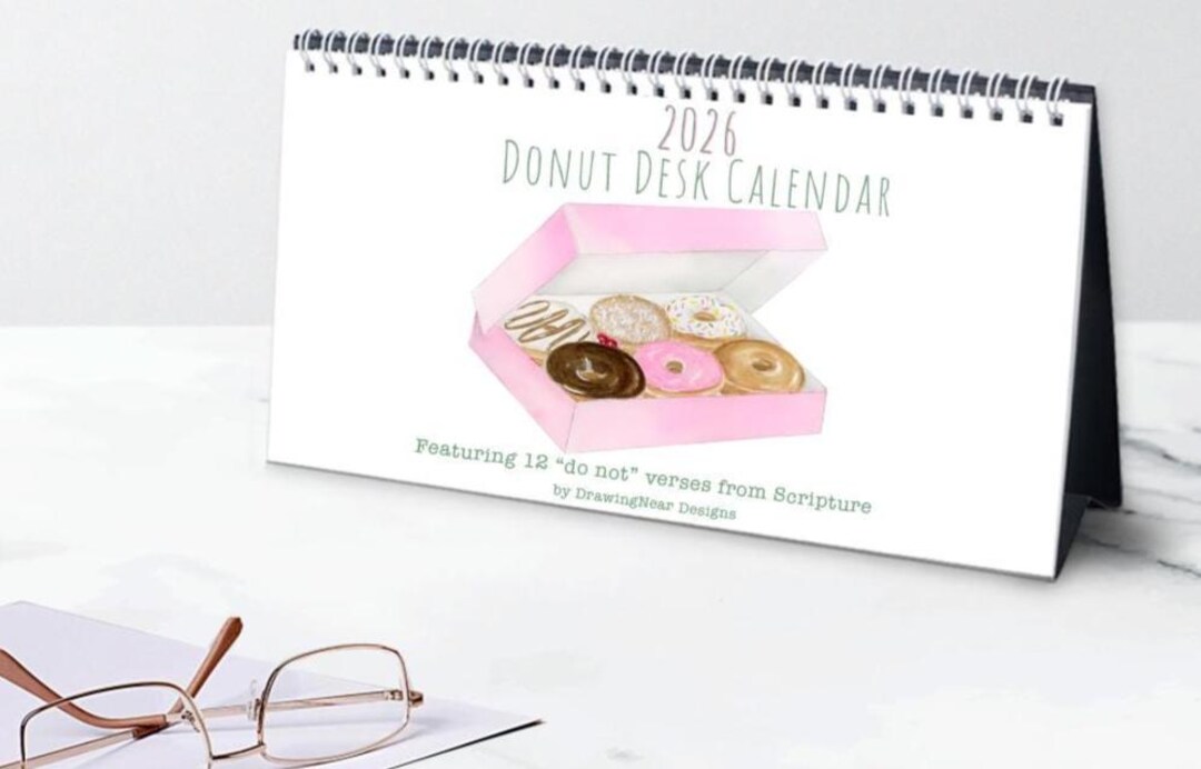 2026 DONUTS Desk Calendar - A Sweet, Monthly "do Not" Scripture Verse ...